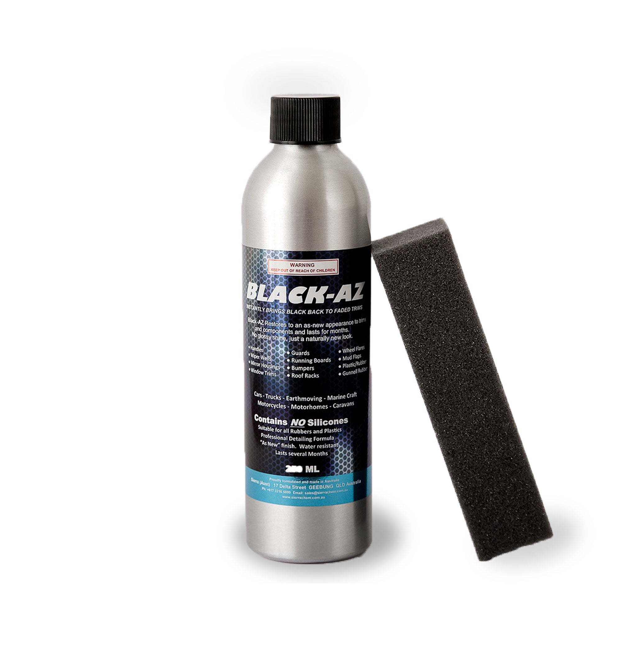 Black Az Plastic & Vinyl Restorer 250ml With Applicator | Sierra Aust